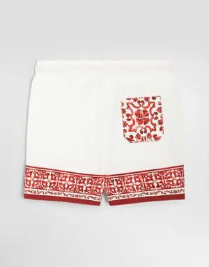 Dolce & Gabbana Majolica-print Double Piqué Bermuda Shorts