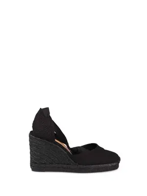 CastaÑer Carina Ankle-strap Wedge Espadrilles - Black