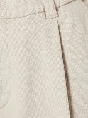 Brunello Cucinelli Pleated Relaxed Fit Trousers With Monili Embroidery - Cool Beige