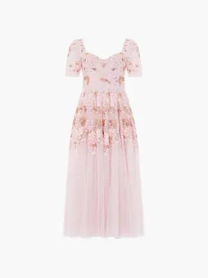 NEEDLE & THREAD Wisteria Sweetheart Embroidered Sequin Ballerina Dress