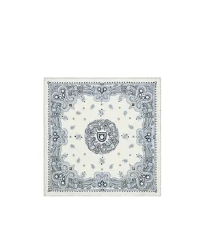 FERRAGAMO Arabesque Print Silk Scarf - Light Blue/white