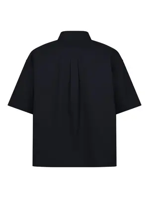 Loewe Anagram-embroidered Short-sleeve Shirt - Deep Navy Blue