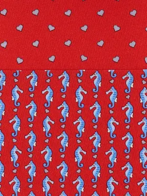 FERRAGAMO Seahorse Print Silk Tie