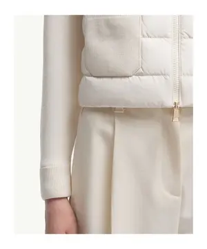 Moncler Wool Padded Zip-up Cardigan