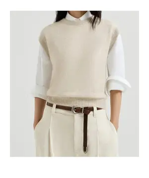 Brunello Cucinelli Sparkling Mohair And Wool Knit Vest - Ivory