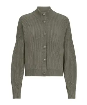 Brunello Cucinelli Cashmere English-rib Cardigan With Monili - Oregano