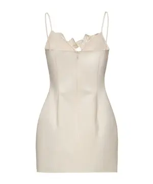 Magda Butrym Ruffled Floral-appliqué Mini Dress - Cream