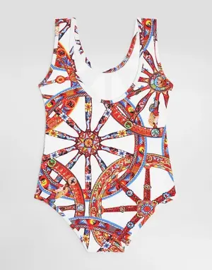 Dolce & Gabbana Carretto-print One-piece Swimsuit