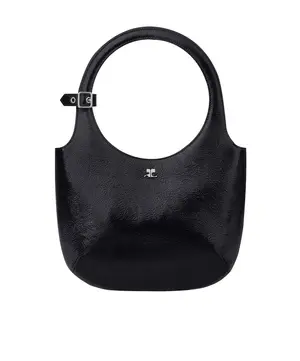 COURREGES Courrèges Holy Naplack Zipped Tote Bag - Black