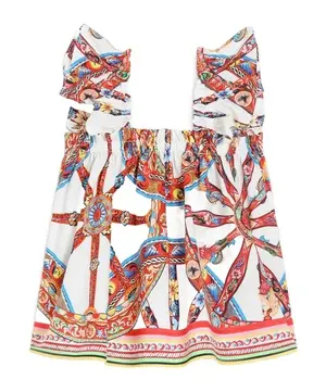 Dolce & Gabbana Carretto-print Poplin Top - Multicolor