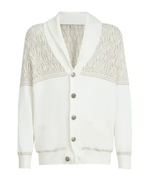 Brunello Cucinelli Cotton Jacquard Cardigan - Panama
