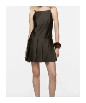 Acne Studios Strap Dress With Pleated Skirt