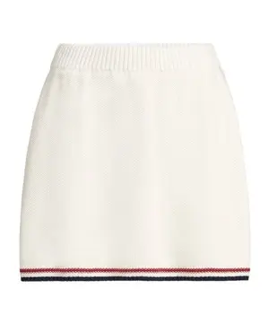 Brunello Cucinelli Cotton Piqué-effect Knit Mini Skirt - White