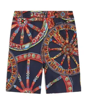 Dolce & Gabbana Carretto-print Poplin Bermuda Shorts