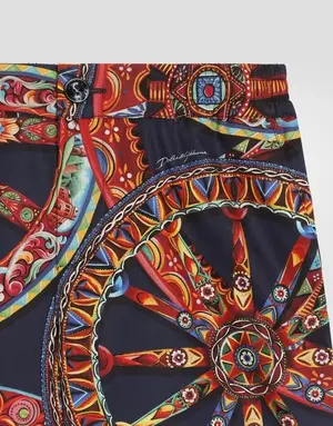Dolce & Gabbana Carretto-print Poplin Bermuda Shorts
