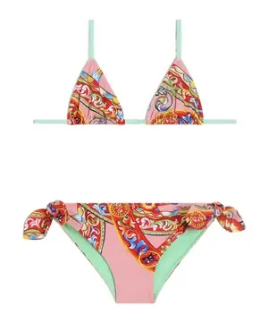 Dolce & Gabbana Carretto Print Triangle Bikini - Multicolor