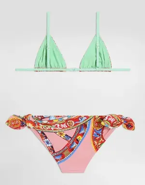 Dolce & Gabbana Carretto Print Triangle Bikini