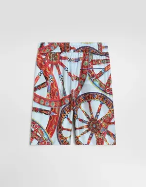 Dolce & Gabbana Carretto-print Twill Bermuda Shorts