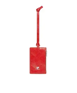 COURREGES Naplack Zip Card Holder - Bright Red