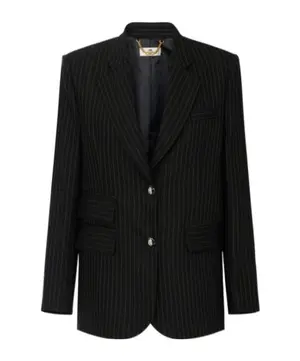 Elisabetta Franchi Pinstriped Jacket In Cool Wool Fabric