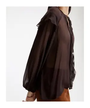 Marella Long-sleeved Ruffle Top