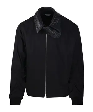 Bottega Veneta Intrecciato Collar Bomber Jacket