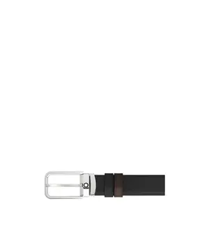 Montblanc 30 Mm Reversible Belt In Meisterstück Leather With Rectangular Buckle
