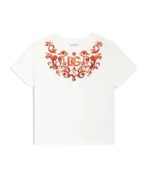 Dolce & Gabbana Jersey T-shirt With Print And Sequin Embroidery