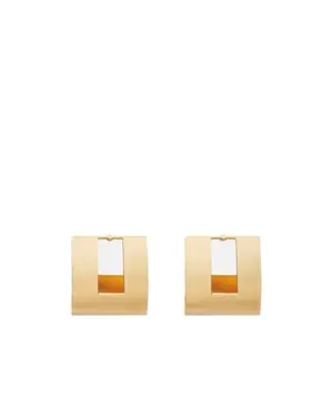 Elisabetta Franchi Curved Logo Earrings