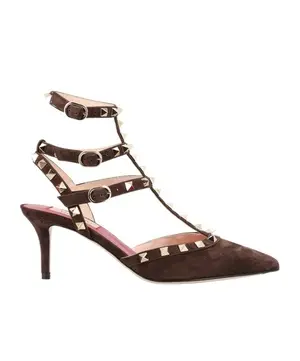 Valentino Garavani Pointed-toe High-heeled Sandals - Ebony Brown