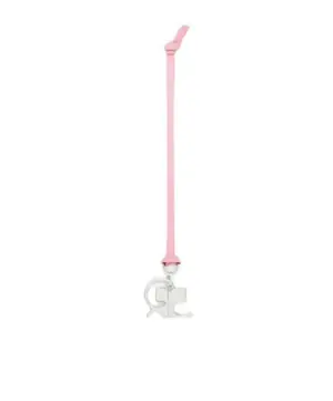 COURREGES Leather Logo Keyring - Candy Powder