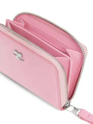 COURREGES Zipped Leather Compact Wallet
