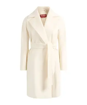 Max Mara Belted Coat - White