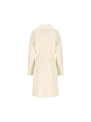 Max Mara Belted Coat - White