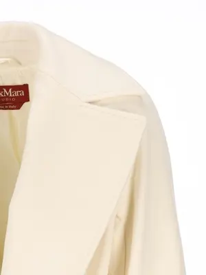 Max Mara Belted Coat - White