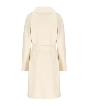 Max Mara Belted Coat - White