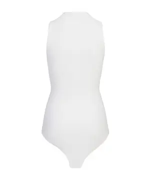 Alaïa Alaia Halter Neck Cross-Front Knit Bodysuit White