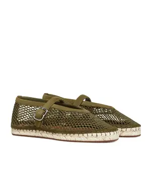 Alaïa Espadrilles With Fishnet And Buckled Straps
