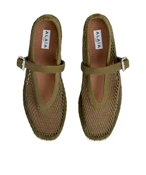 Alaïa Espadrilles With Fishnet And Buckled Straps