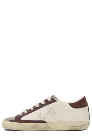 GOLDEN GOOSE Super Star Low-top Sneakers - Shiny Cream/beige/burgundy