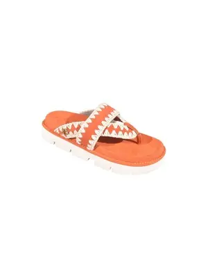 Mou Contrast Stitch Platform Flip Flops
