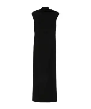 Brunello Cucinelli Monili-trim V-back Gown - Black