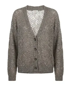 Brunello Cucinelli V-neck Long-sleeved Knit Top - No