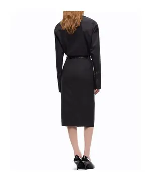 Pinko Lace-up Front-slit Skirt