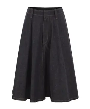 Brunello Cucinelli Monili-embellished Flared Midi Skirt - Black