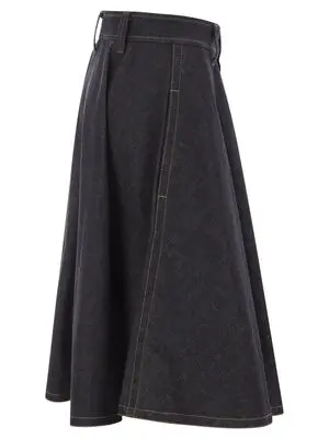 Brunello Cucinelli Monili-embellished Flared Midi Skirt - Black