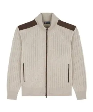 PAUL  SHARK Long-sleeve Zip-up Cardigan - Beige