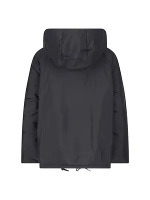 Prada Hooded Jacket With Button Detail