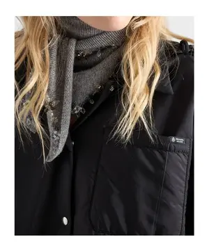 Prada Hooded Jacket With Button Detail