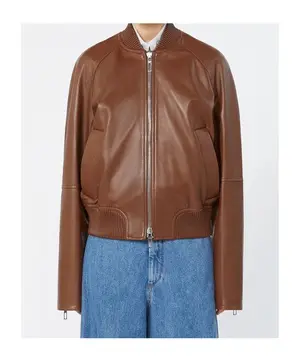 Sportmax Nappa Leather Bomber Jacket
